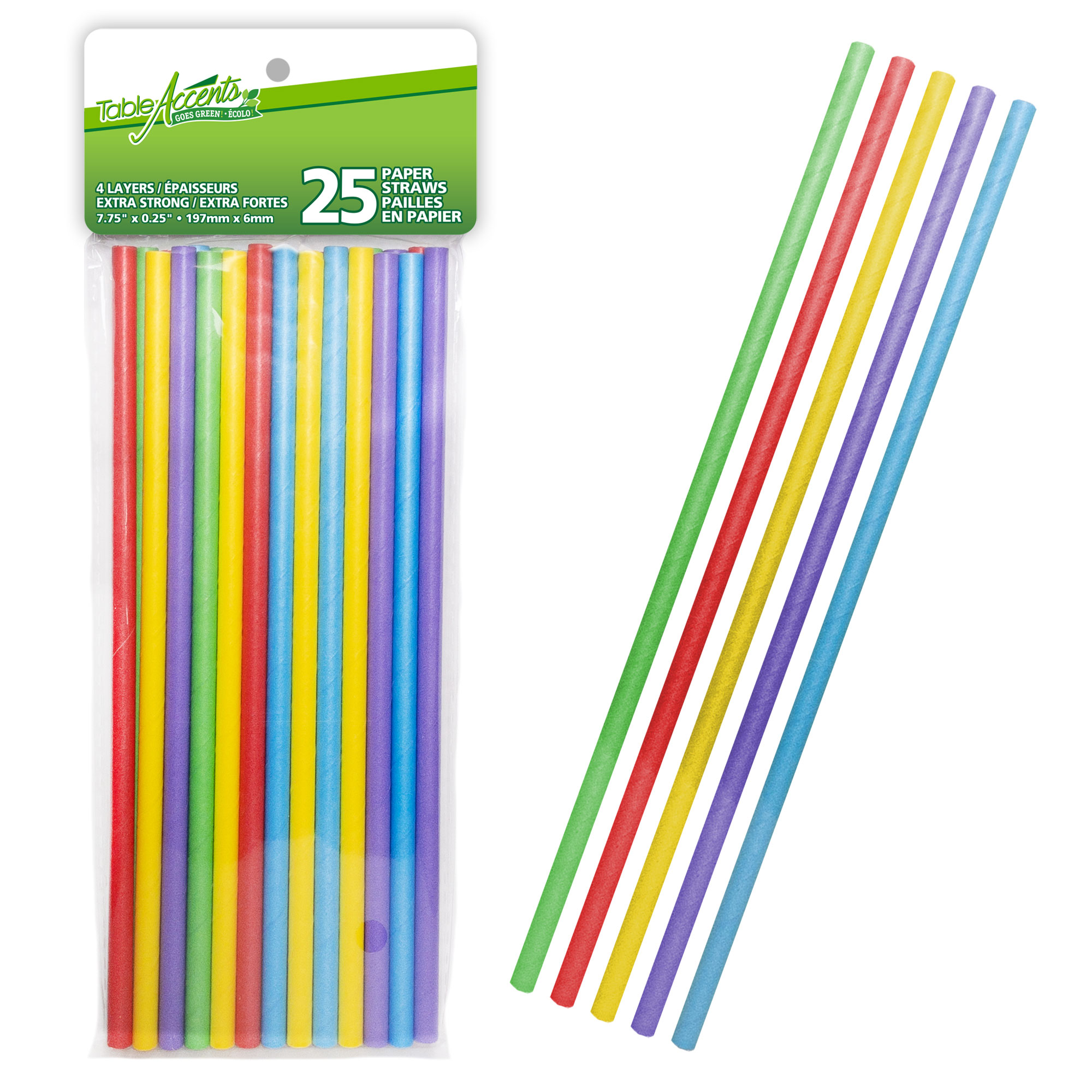 Table Accents - Paper Straws - 7.75" - 6mm dia. - 4 Layers - Assorted ...