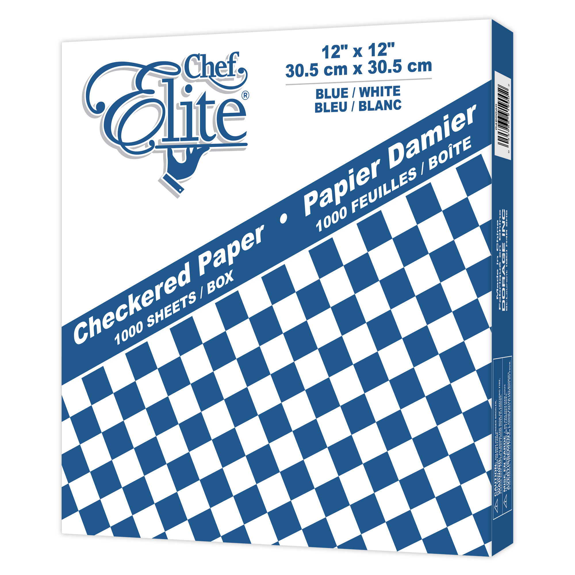 Chef Elite - Checkered Paper - 12" x 12" - Blue - Dorfin