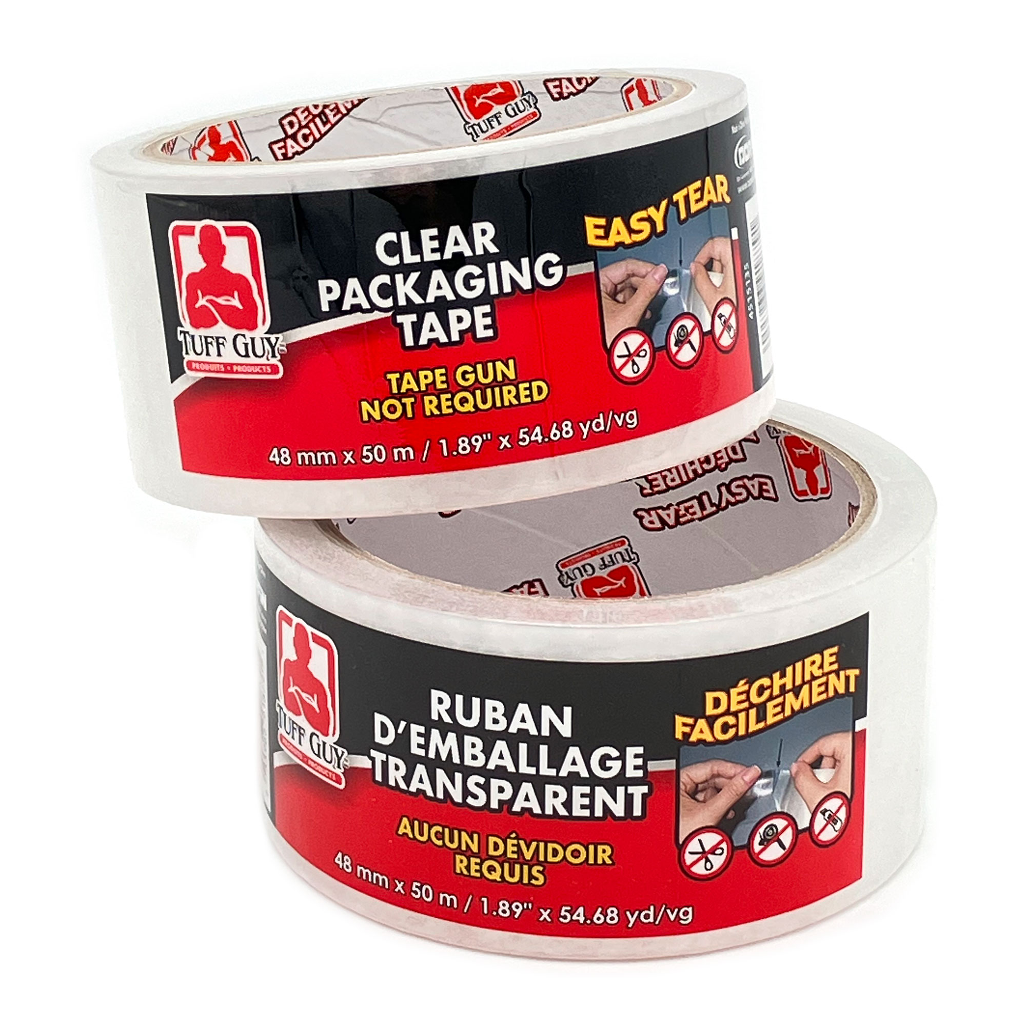 Tuff Guy - Clear Packaging Tape - 48mm x 50m - Easy Tear - Dorfin